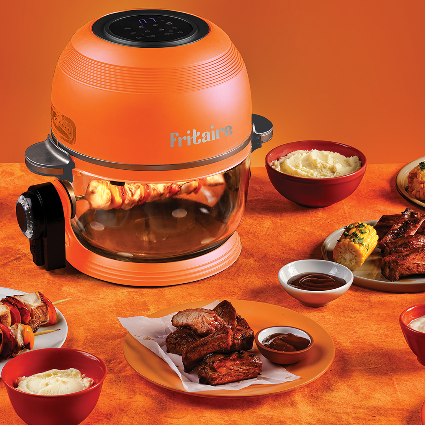Fritaire, The Self-Cleaning Non-Toxic Air Fryer, Orange